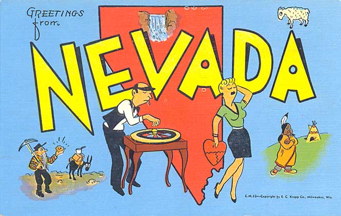 POSTCARDY: the postcard explorer: Map: Greetings from Nevada