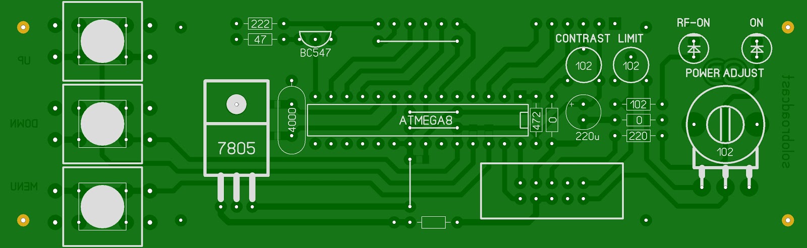 Desain PCB Gratis: LCD Control Board TSA5511 - AtMega8