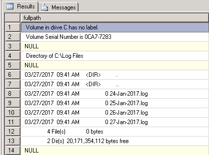 pnsoftwarestudies: SQL Query to Get List of files in a Directory and ...