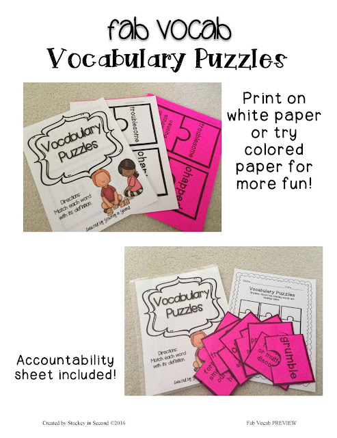 Stuckey in Second: Fab Vocab: Weekly Vocabulary Units