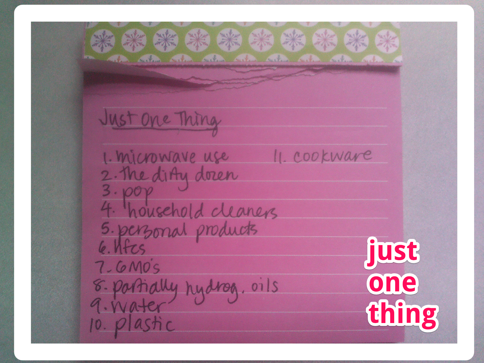 Pink's Thinks: The Just One Thing Challenge