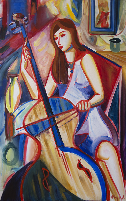 Maciej Cieśla expressive Malerei, abstrakte Kunst: " Cellist ...