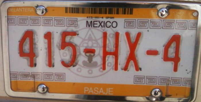 Placas de Autos de México y otras COS-999-AS: abril 2016