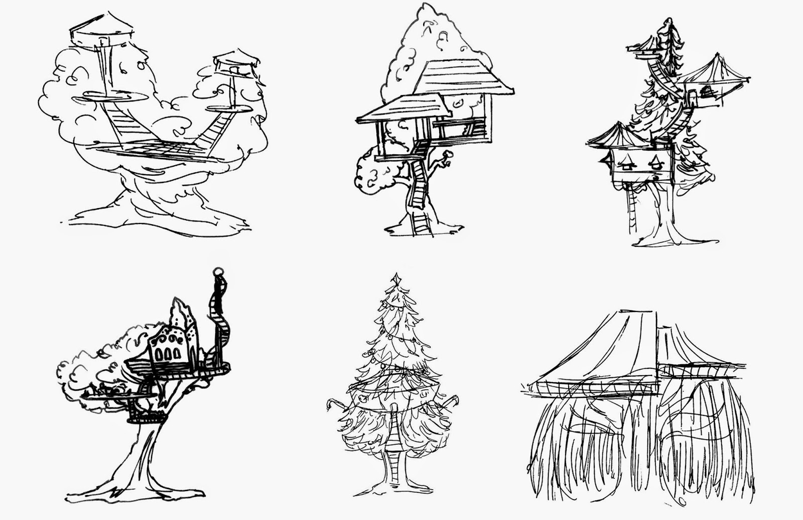 Background/Environment Design: Tree House Sketches