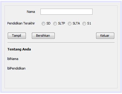 Menggunakan Radio Button di Netbeans | Noorgh Notes