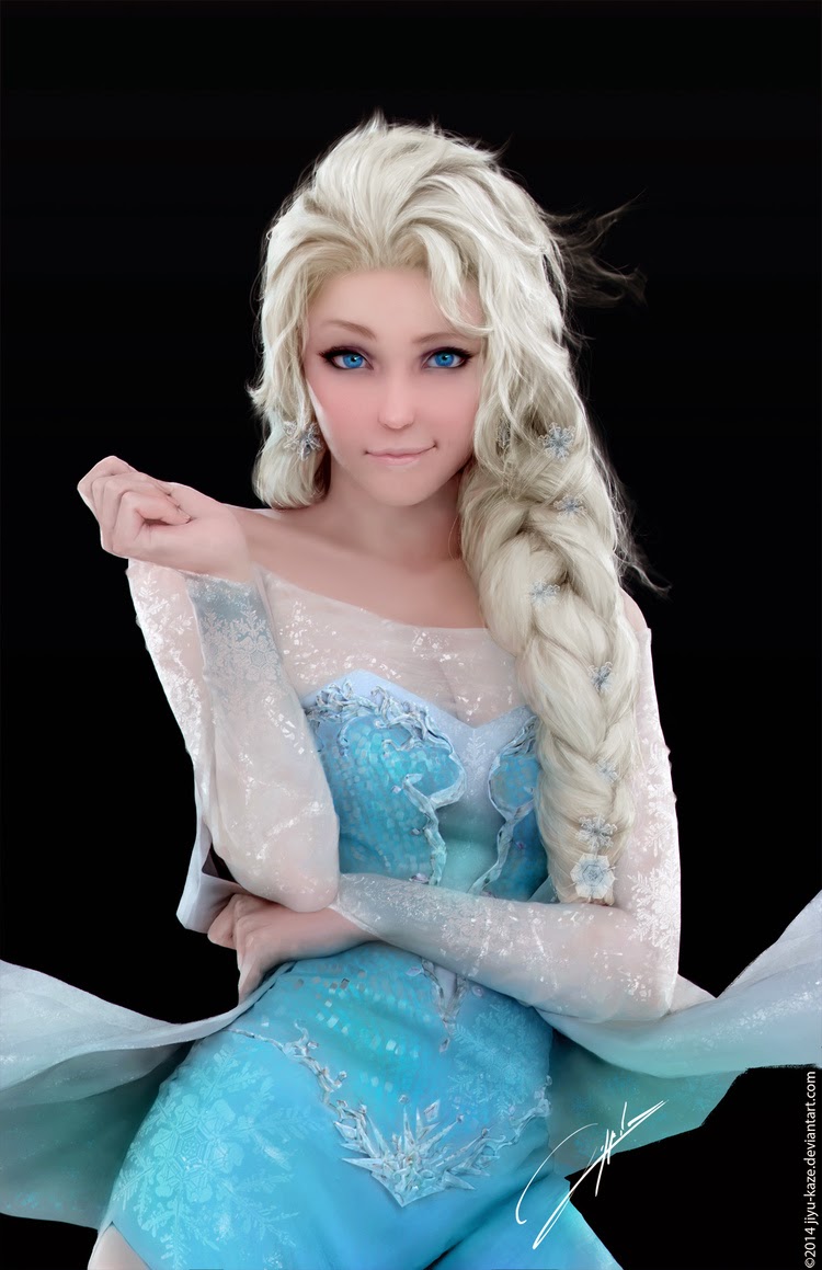 AKIWA ART: Insanely Surrealistic Digital Art of Elsa in Frozen by Jiyu-Kaze