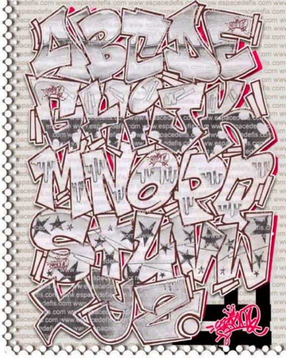Graffiti Wall: Graffiti Alphabet Block Style