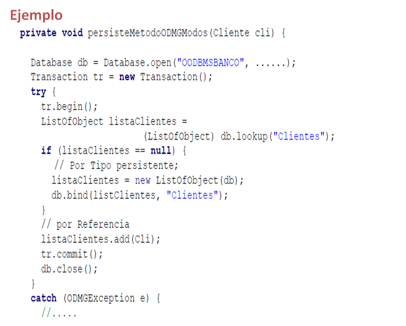 Topicos BD: Codigo en Java