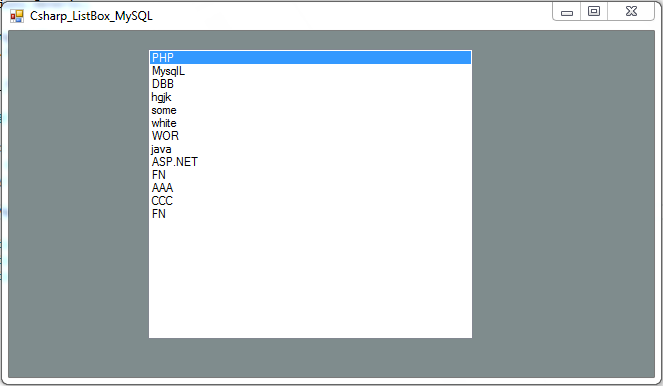 C How To Bind Listbox From Mysql Database In C C Javaphp Programming Source Code