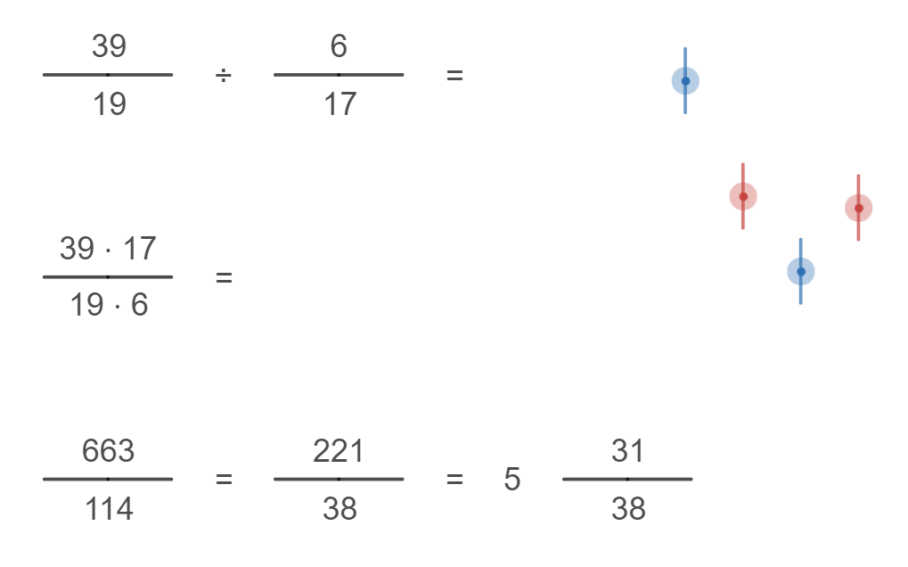 Matematik med Desmos: Quotient of two Fractions