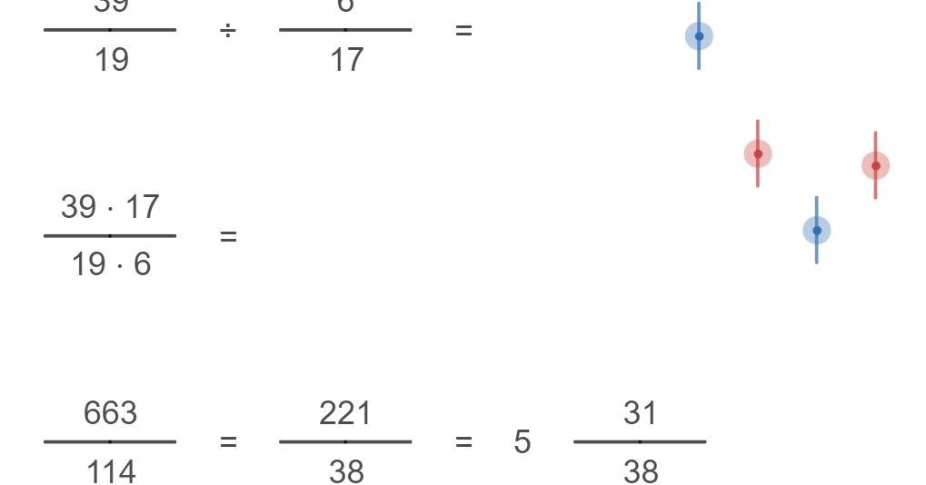 Matematik med Desmos: Quotient of two Fractions