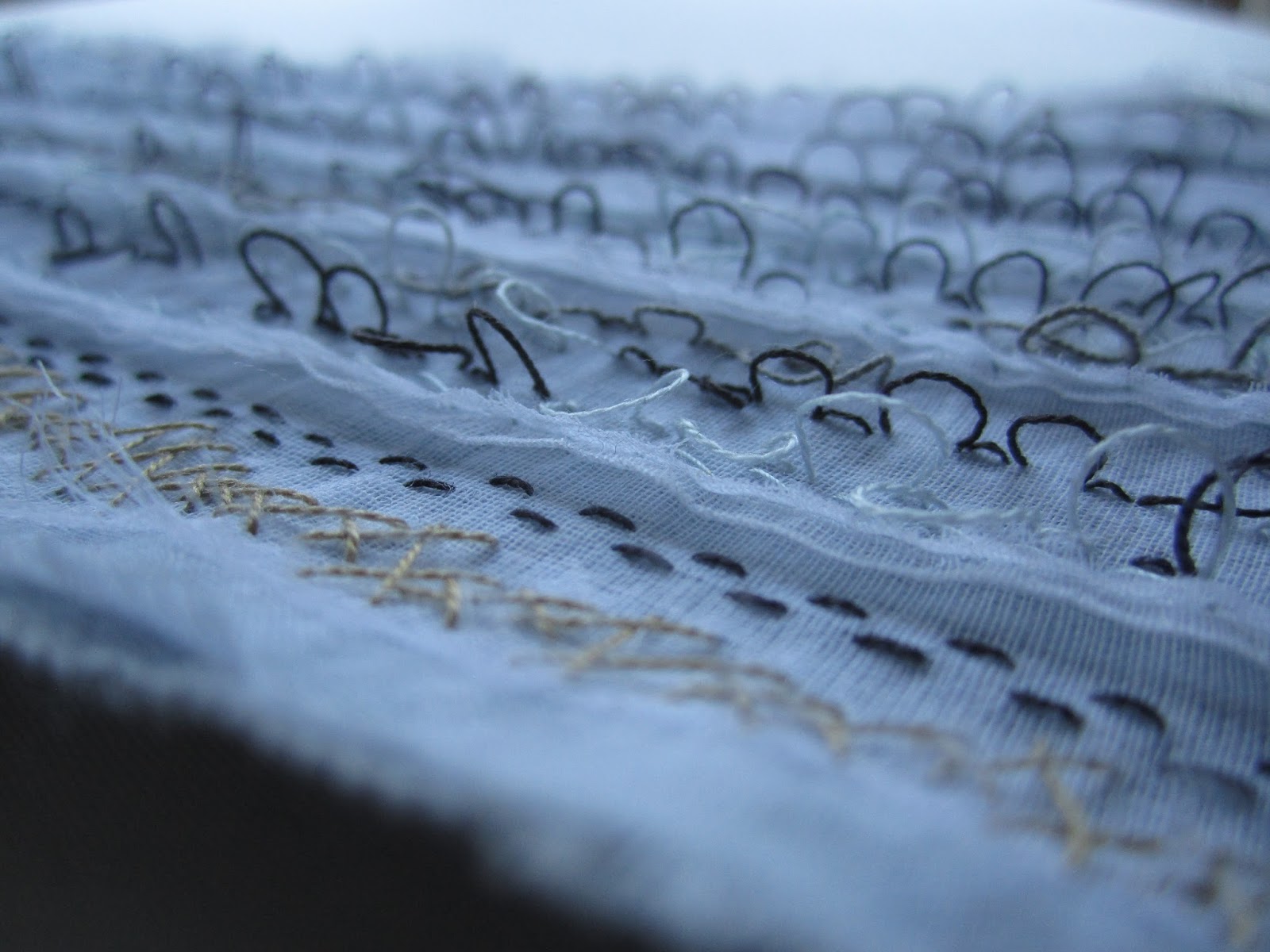 Louise Watson - Textile Artist: Winter field 2 - loop stitch- finished!