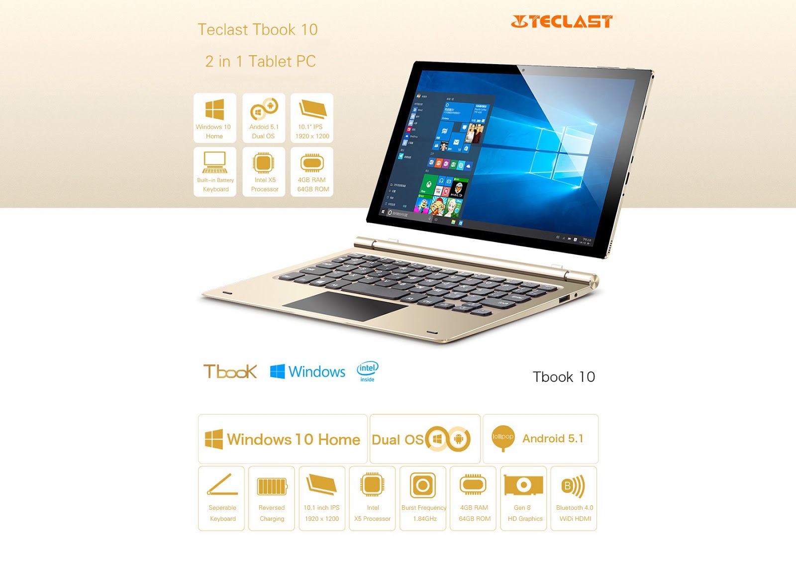 Topaz Devices: Teclast Tbook 10 2 in 1 Tablet PC