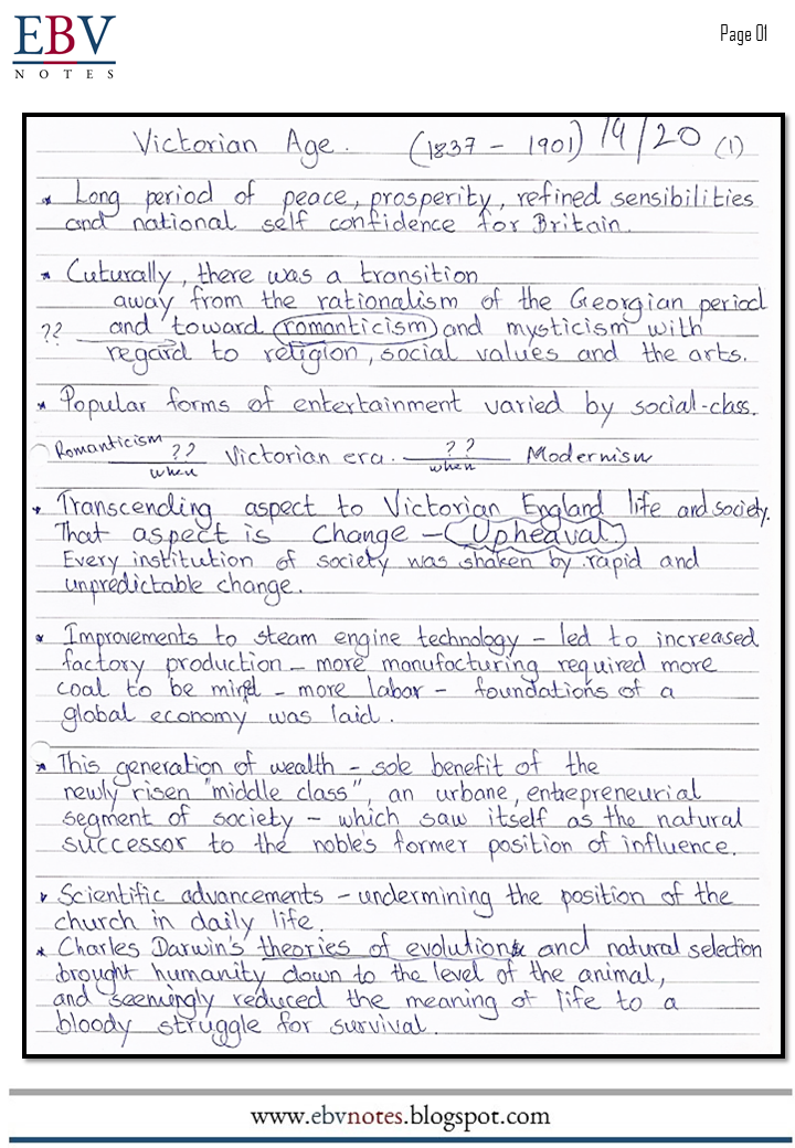 TOPPER'S NOTES: Victorian Age | Literary Facts | Short Exam Notes