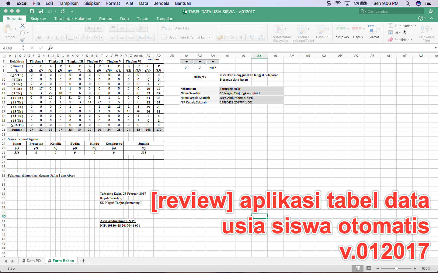 PANDUAN OPS: [Share] Aplikasi Tabel Data Usia Siswa Otomatis v.012017