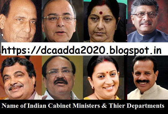 Name of Indian Cabinet Ministers & Their Departments (As on 10 August ...