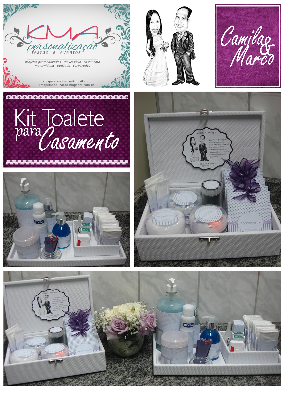 KMA Personalização Festas e Eventos: Kit toalete personalizado para ...