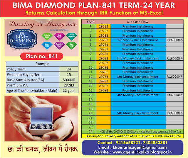 LIC's Bima Diamond Plan (841) ~ LIFE INSURANCE CORPORATION OF INDIA ...