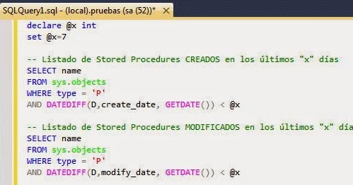 Un Ingeniero Informático apasionado por los Datos: SQL Server: listar procedimientos almacenados ...