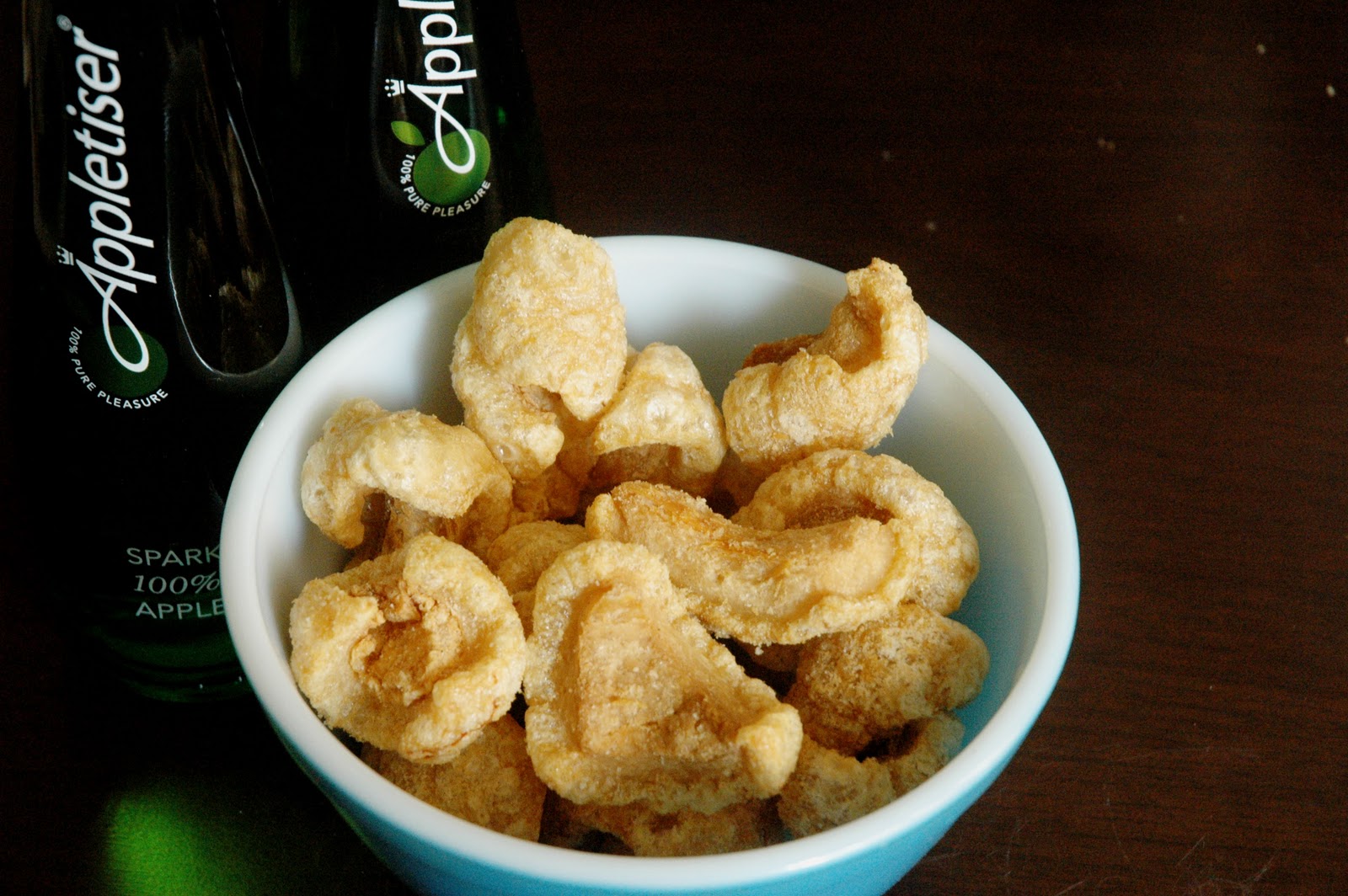 DUDE FOR FOOD: Chicharon, a cold bottle of Sparkling Apple Juice, and ...