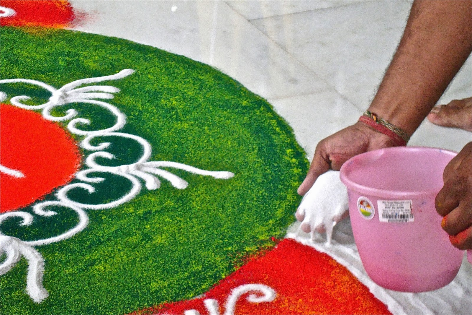 From Italy to India: RANGOLI ON A RAINY DAY