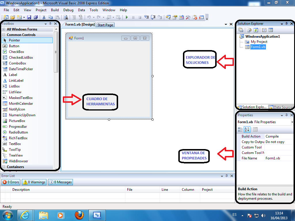 EXAMEN: PANTALLA PRINCIPAL DE VISUAL BASIC