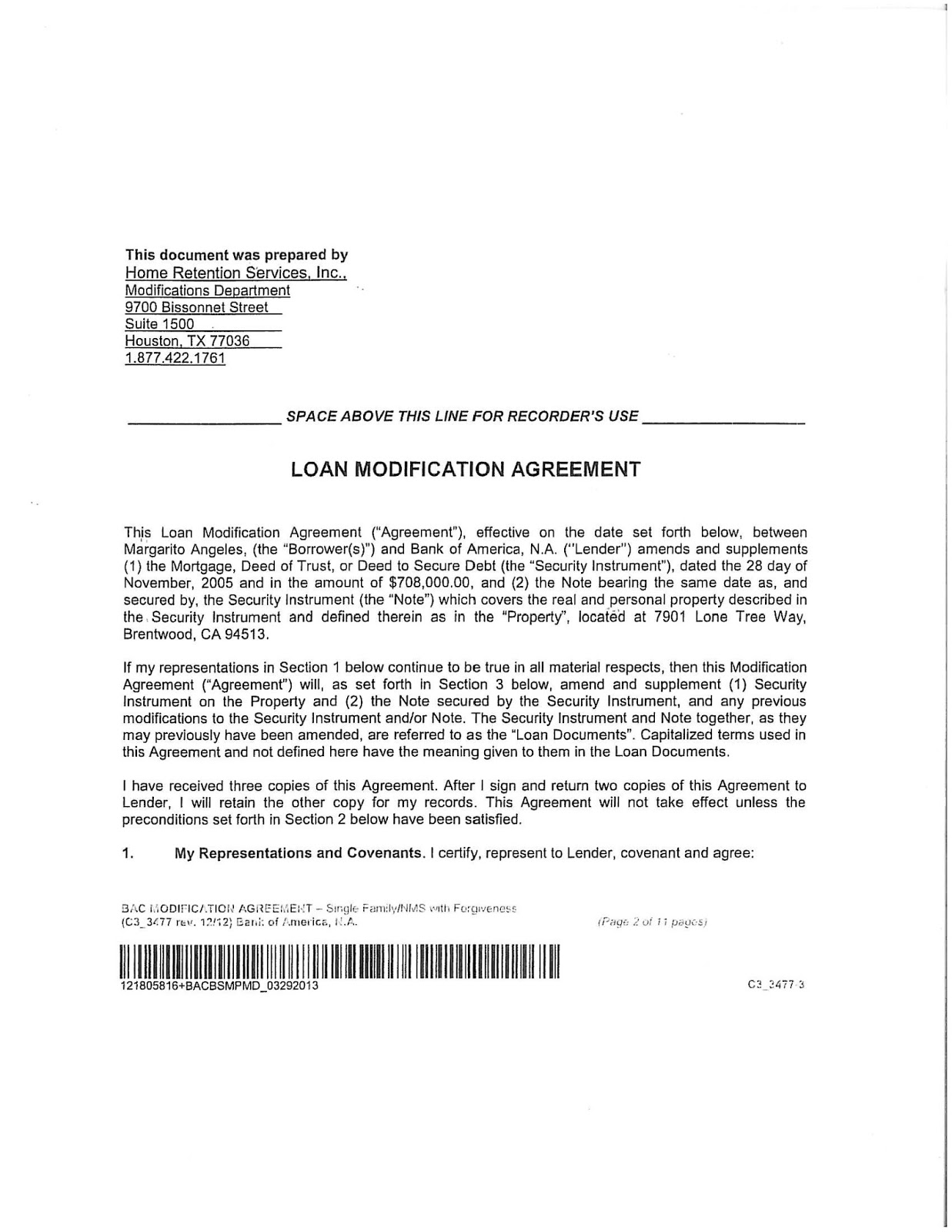 Principal Reduction Modifications: MORTGAGE RELIEF ASSISTANCE