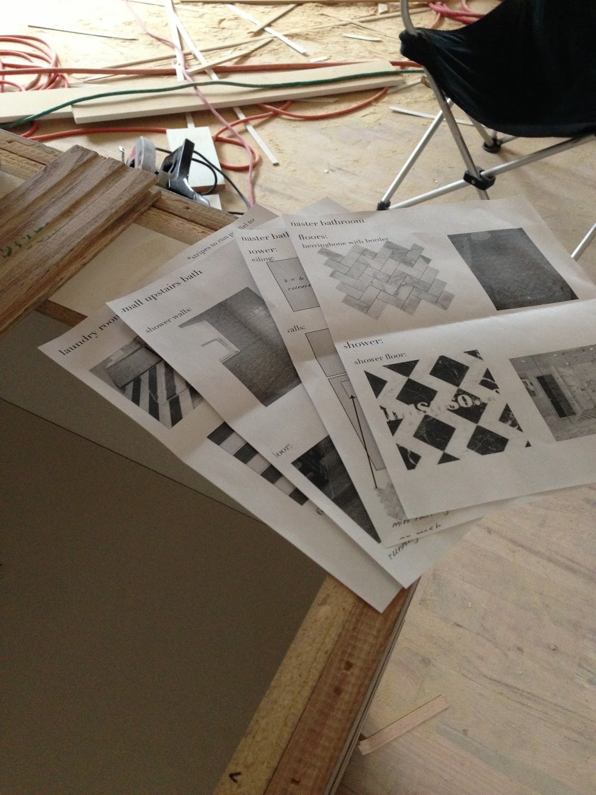 design dump: tile installation "notes"