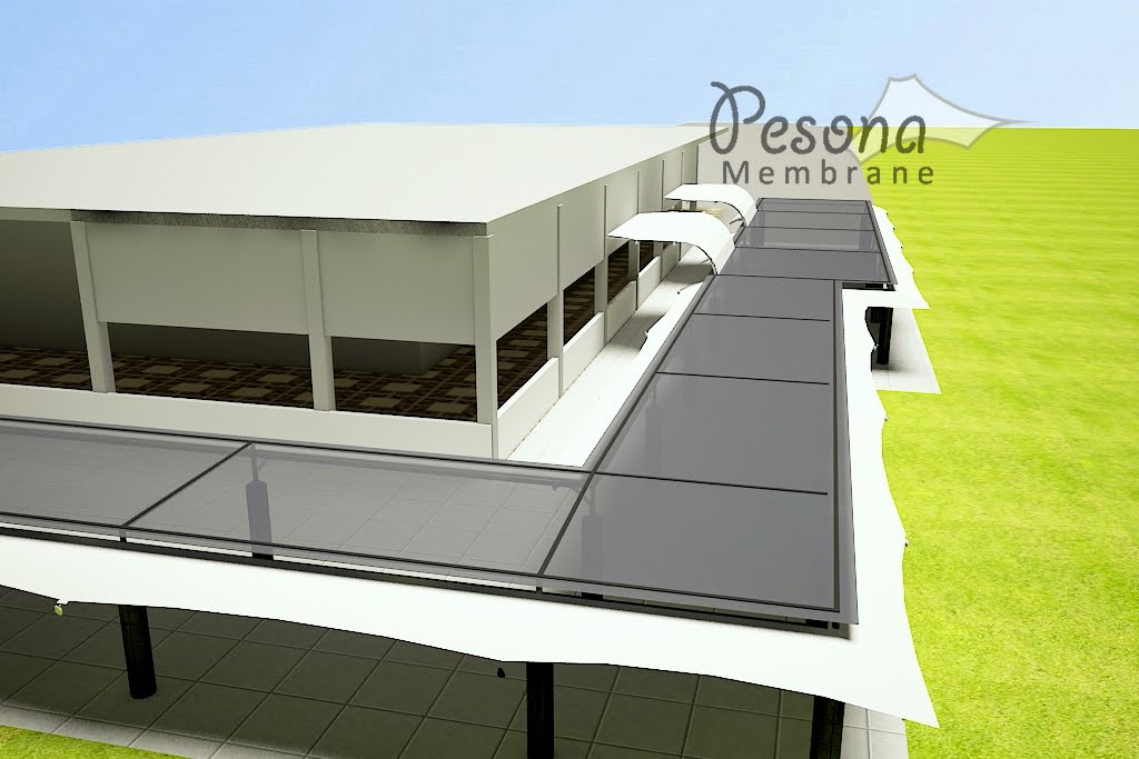 Desain Kanopi Membrane, Selasar & Smoking Area