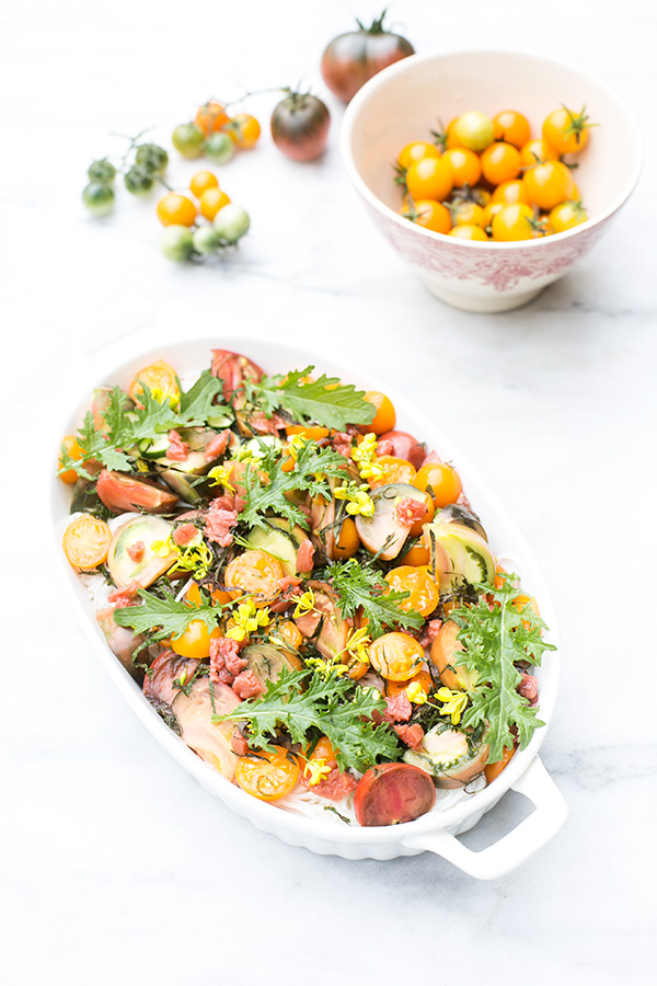Tomato Noodle Salad with Shiso and Umeboshi Dressing | Bella Bonito