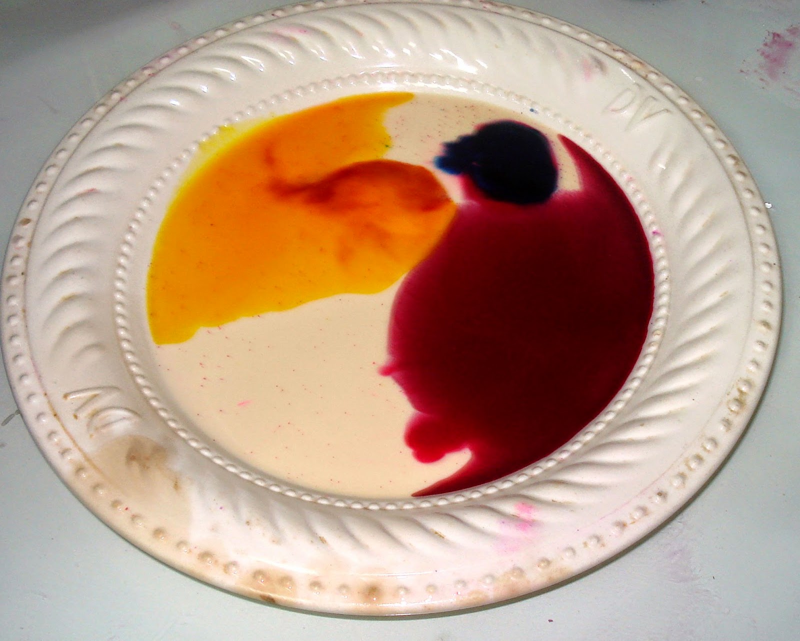 CIENCIAS EXPERIMENTALES ESCOLARES: Leche con colorante y lavavajilla