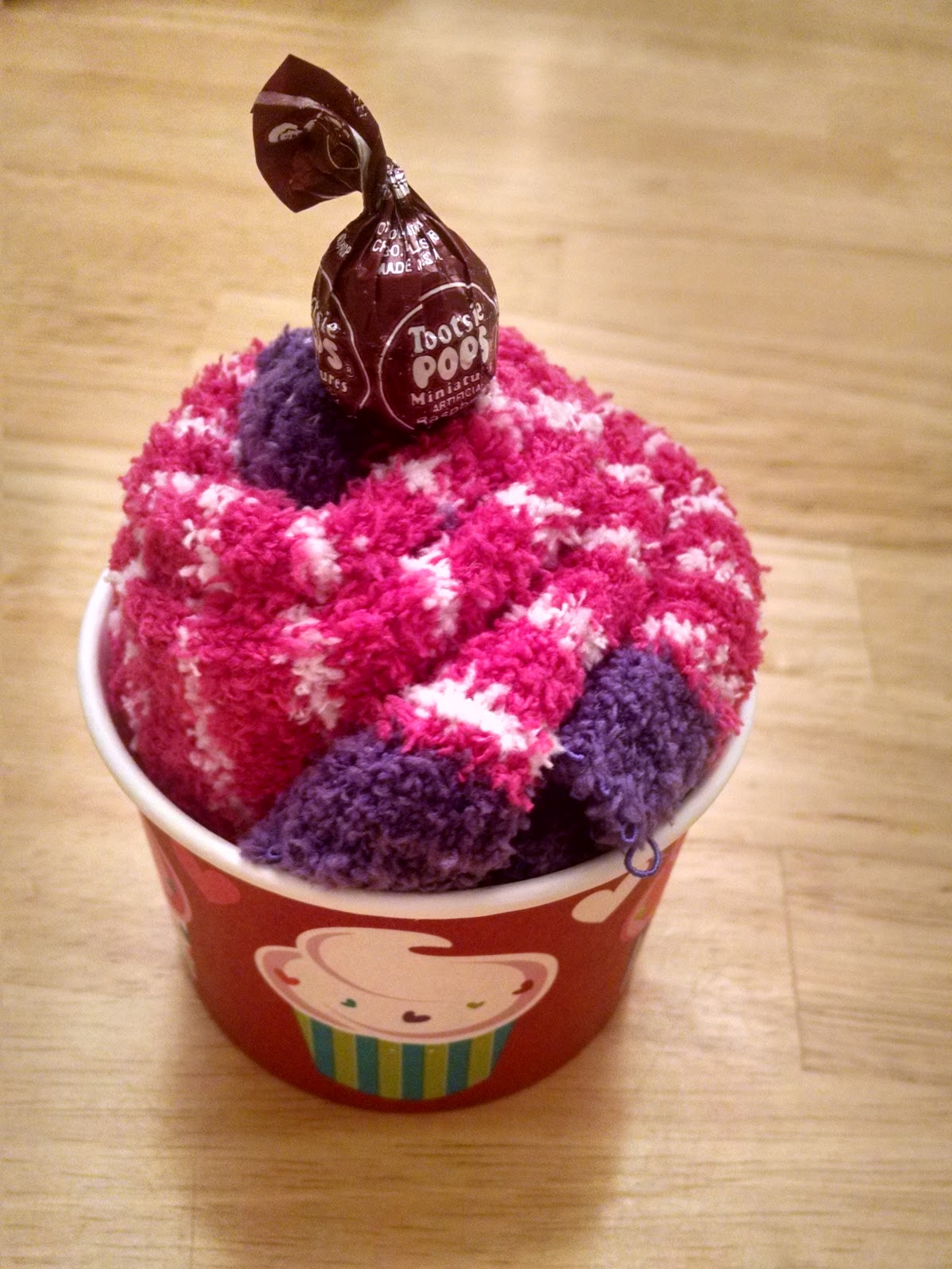 Must Run in the Family: Fuzzy Sock Cupcakes
