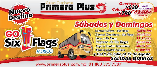 Primera Plus te lleva a SixFlags