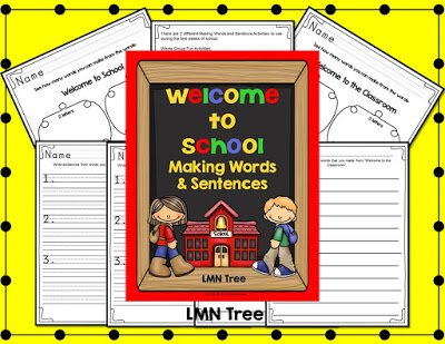 "Welcome to School" Making Words and Sentences - Classroom Freebies