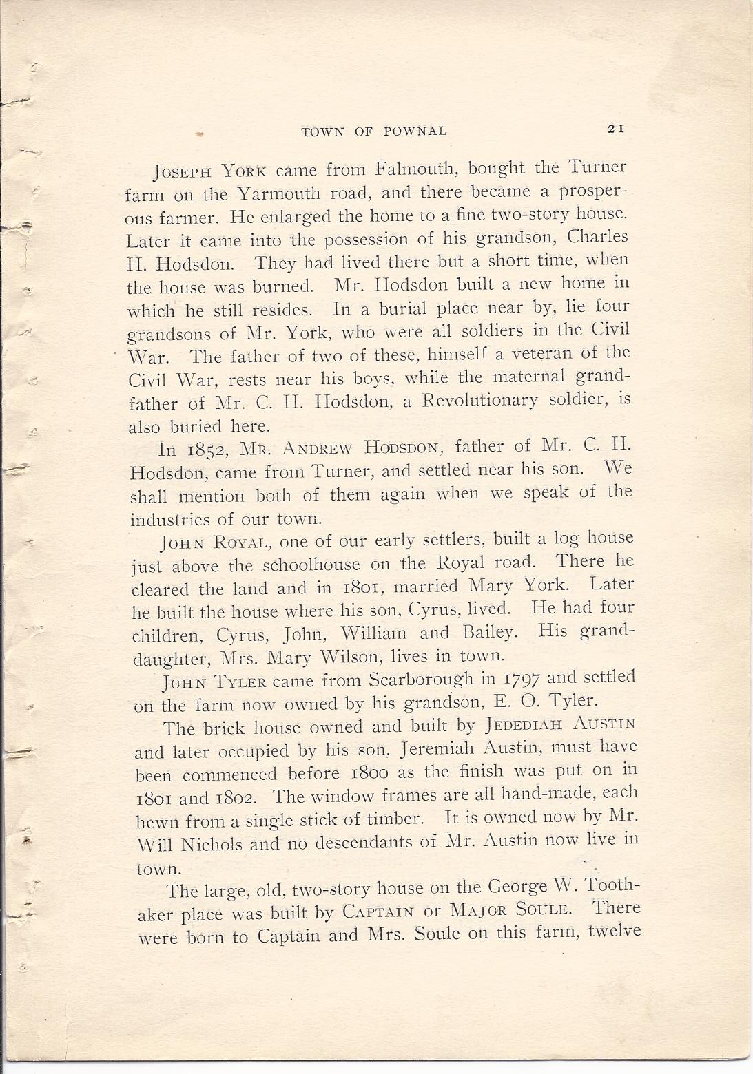 Heirlooms Reunited: History of Pownal, Maine, written for its 1908 ...