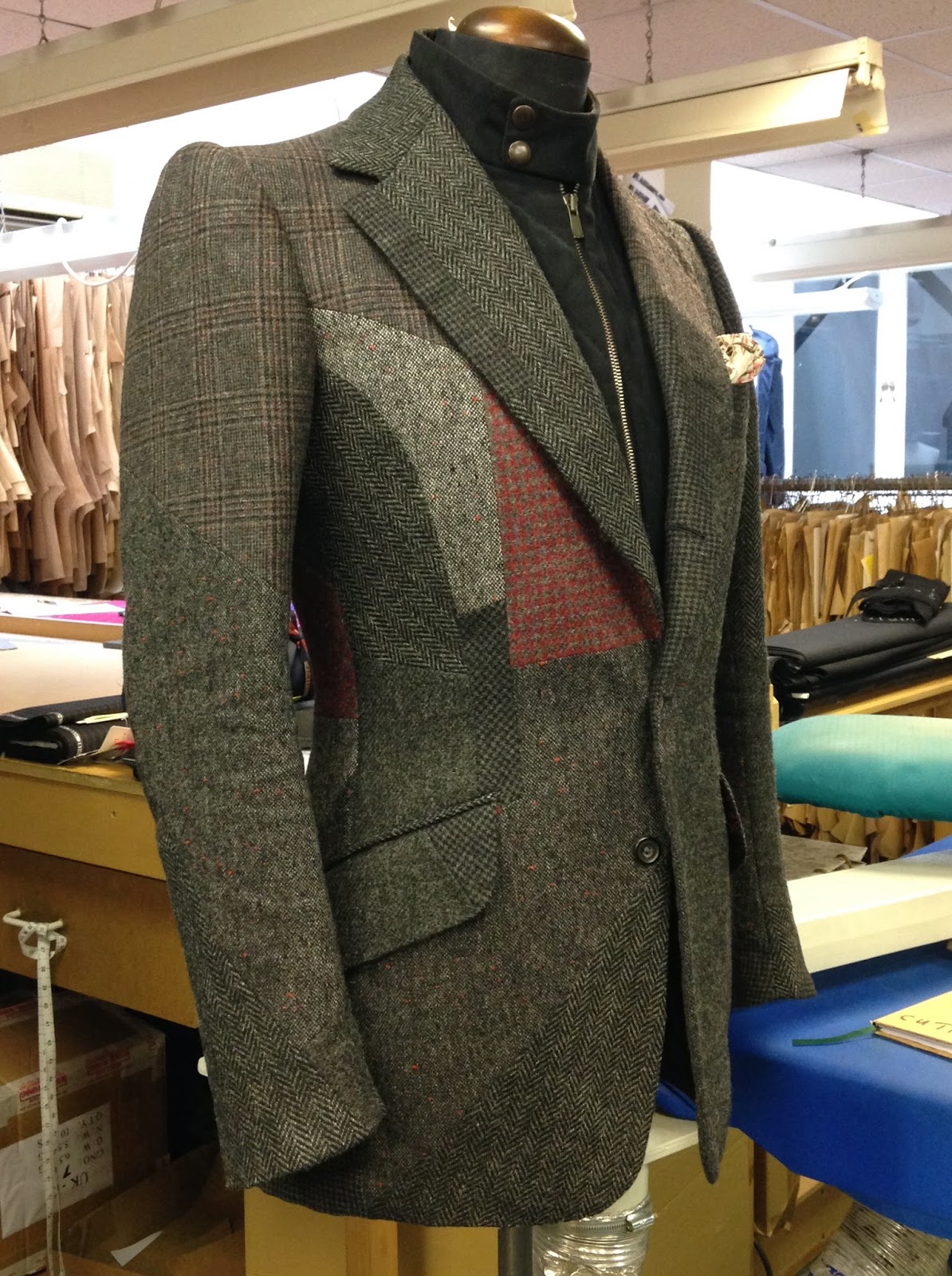 DAVIDE TAUB: From The Archive: Tweed Patchwork Curved-Seam Jacket, 2011