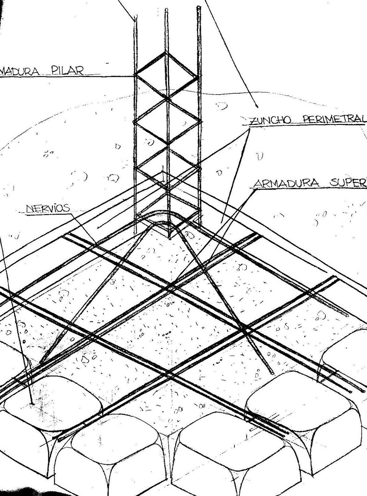 I.E.S.AZARQUIEL EDIFICACION: DETALLES FORJADOS RETICULARES