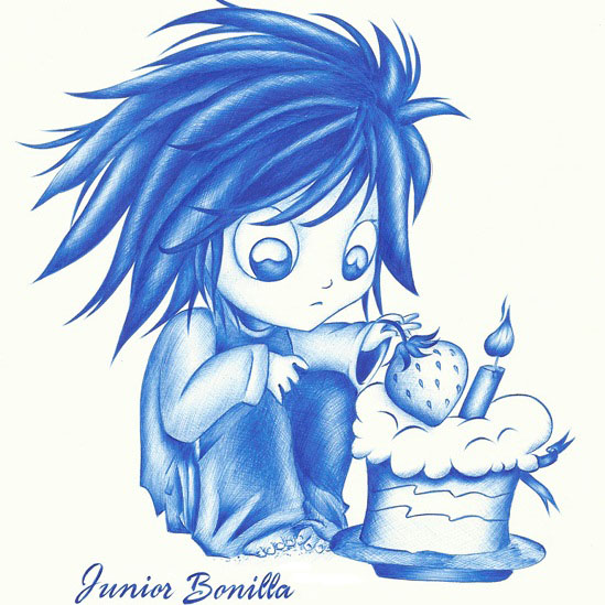 L Lawliet | Death Note | Dibujos y retratos a lapicero