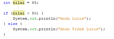 Percabangan ~ Pemrograman Java