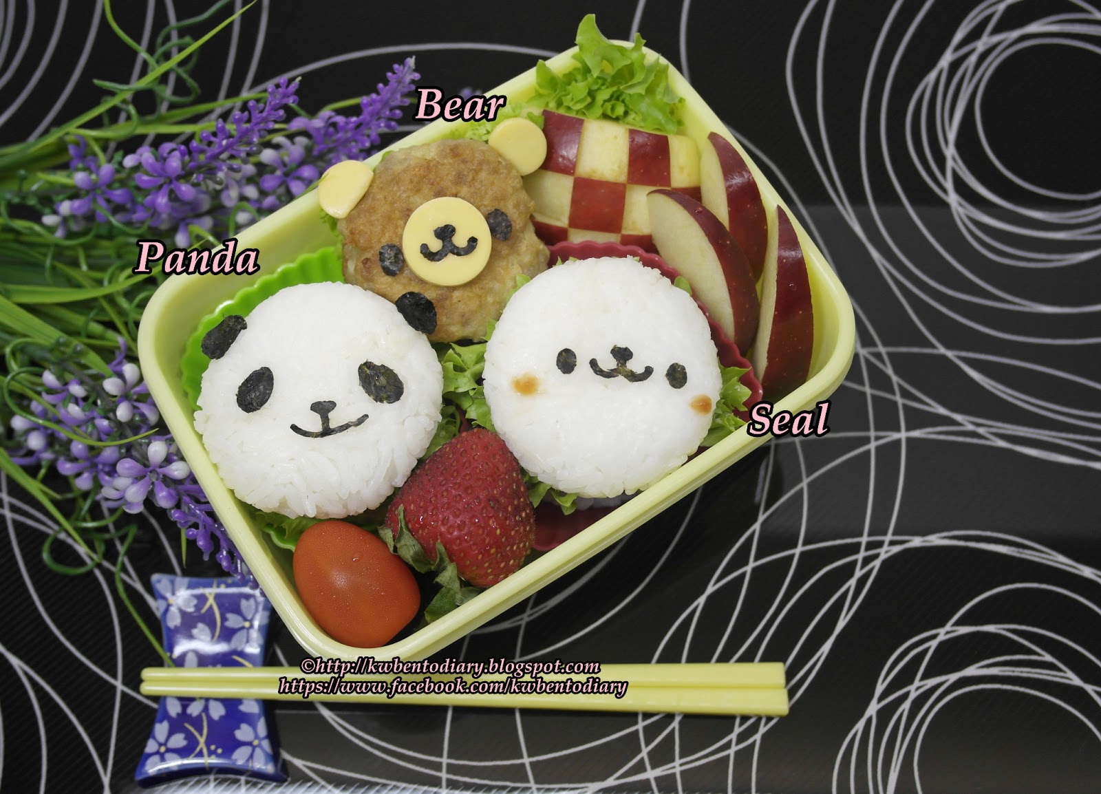 Karenwee's Bento Diary: Bento#June04~Panda/Bear/Seal Kyaraben