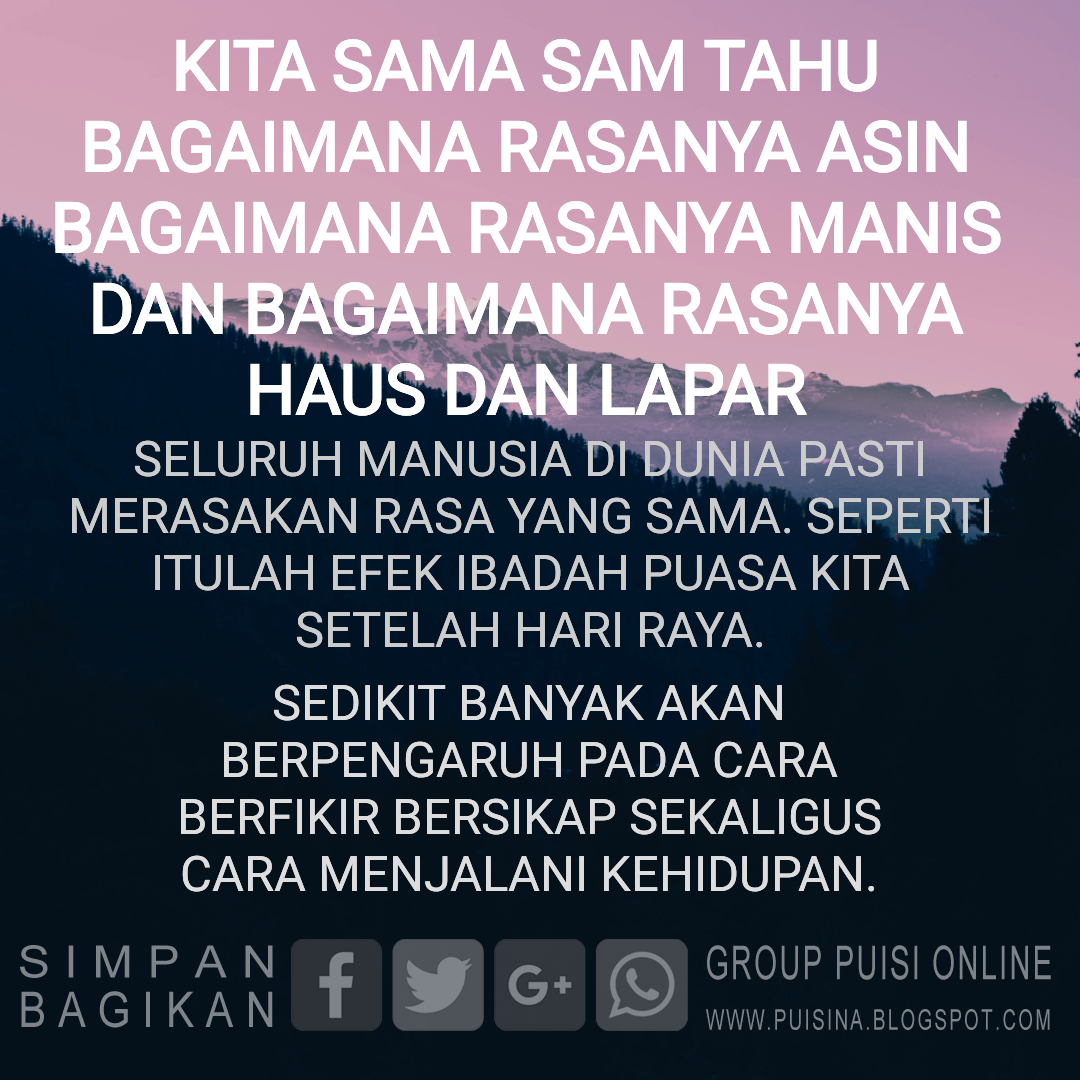 PUISI RENUNGAN HARI RAYA IDUL FITRI - PUISINA