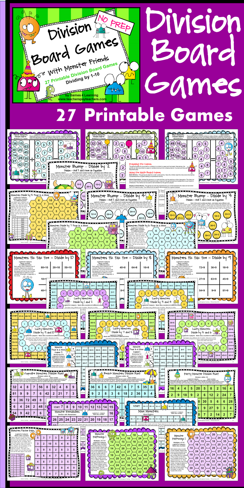 Fun Games 4 Learning: Monster Math Games Makeover!