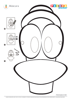 Mask_pato.png (304×417) | Royal icing transfers, First birthdays, Pocoyo