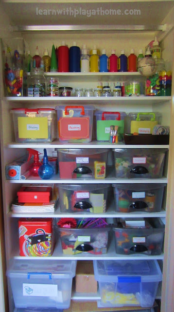 Learn with Play at Home: Organisation Ideas for an Art/Craft Cupboard