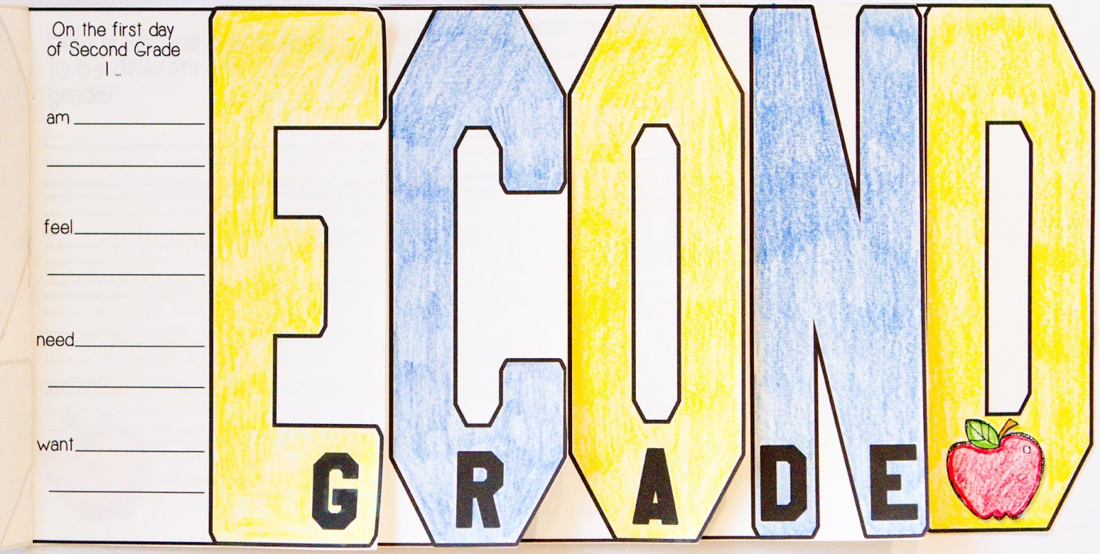 Simply Skilled in Second: Writing Keepsake - First Day & Last Day of School