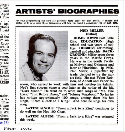 Country Music News: From A Jack To A King - Ned Miller Passes