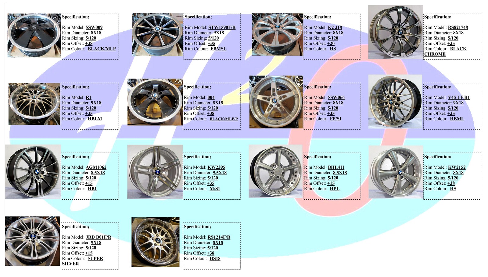 Tyre and Rims (H2O One Stop Sdn. Bhd.): 18 Inch Rims With Sizing ...