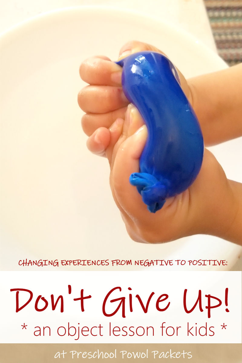 Don't Give Up! An Object Lesson for Kids Who Feel Down | Preschool ...