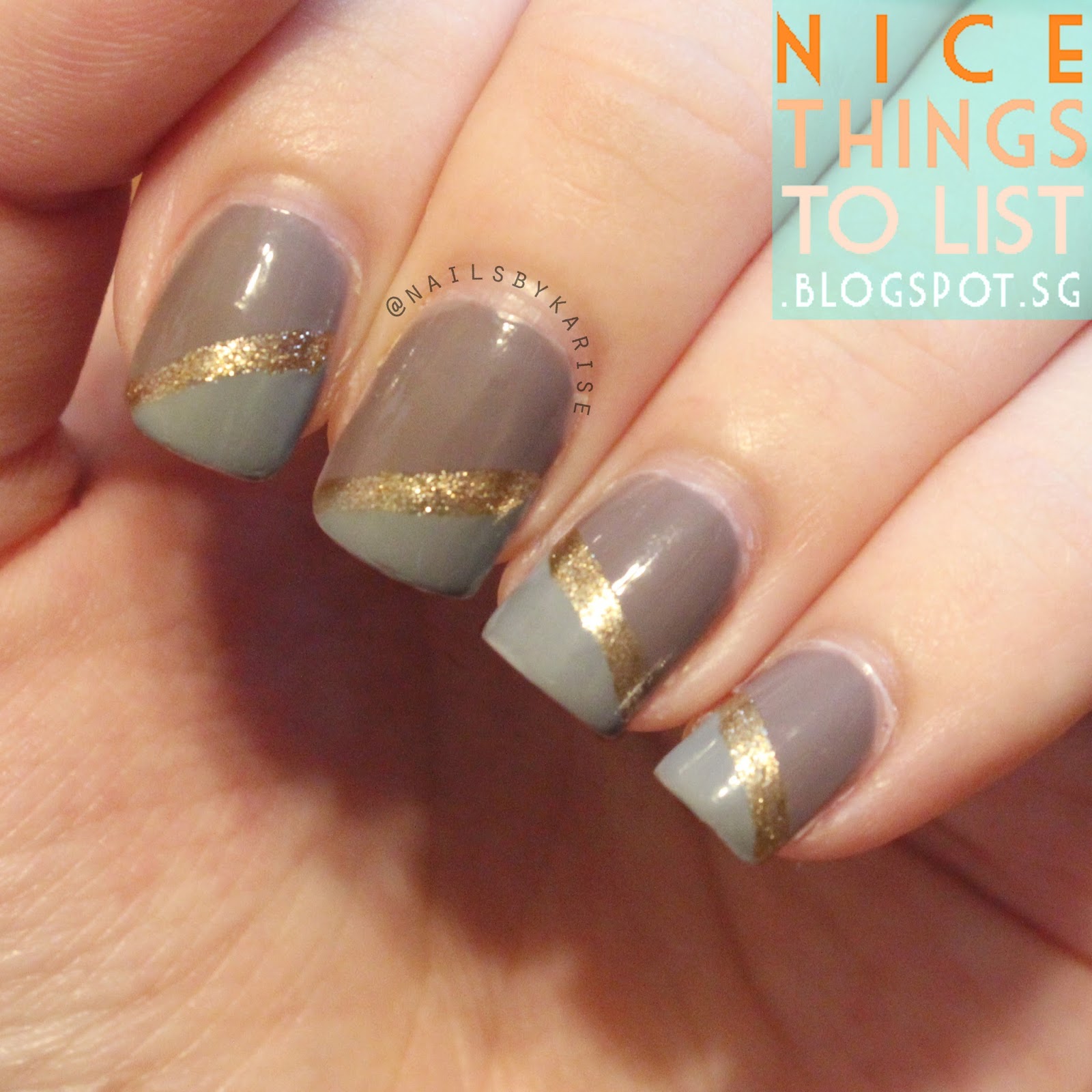 Simple Fall Geometric Nail Art - Nice Things To List