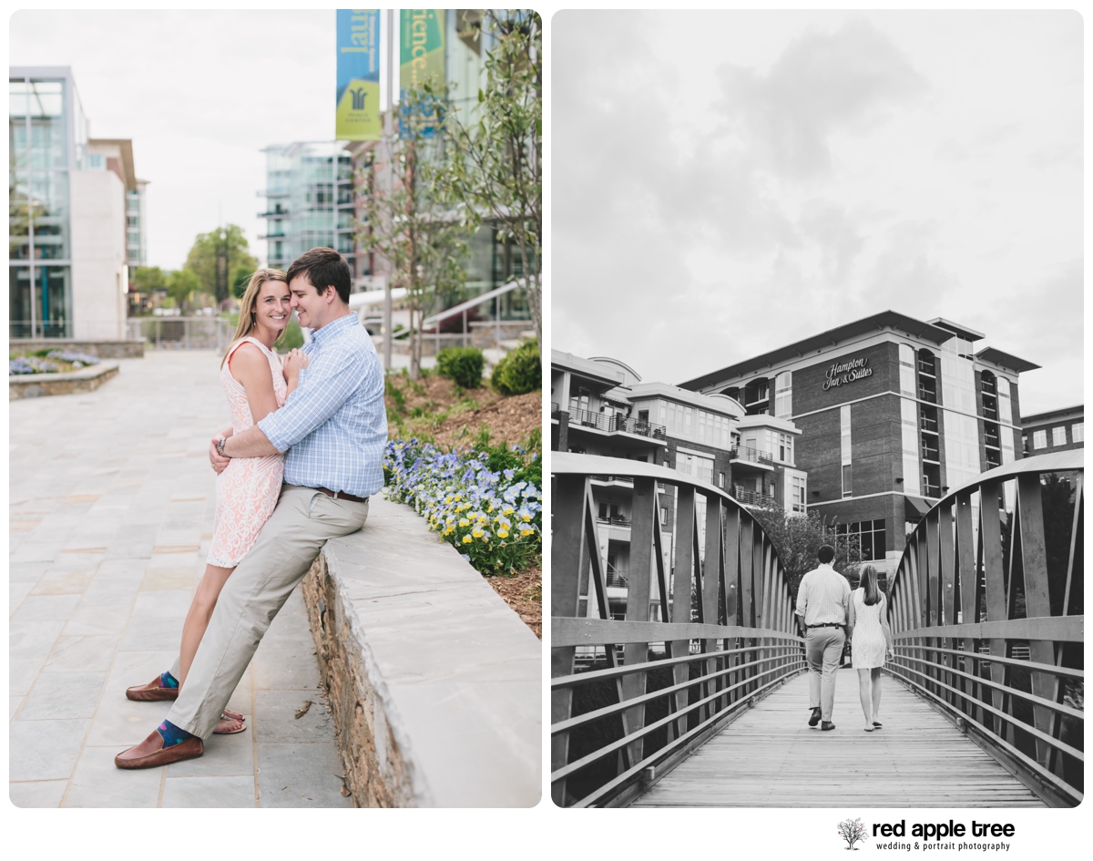 red apple tree photography: downtown Greenville SC Engagement with ...